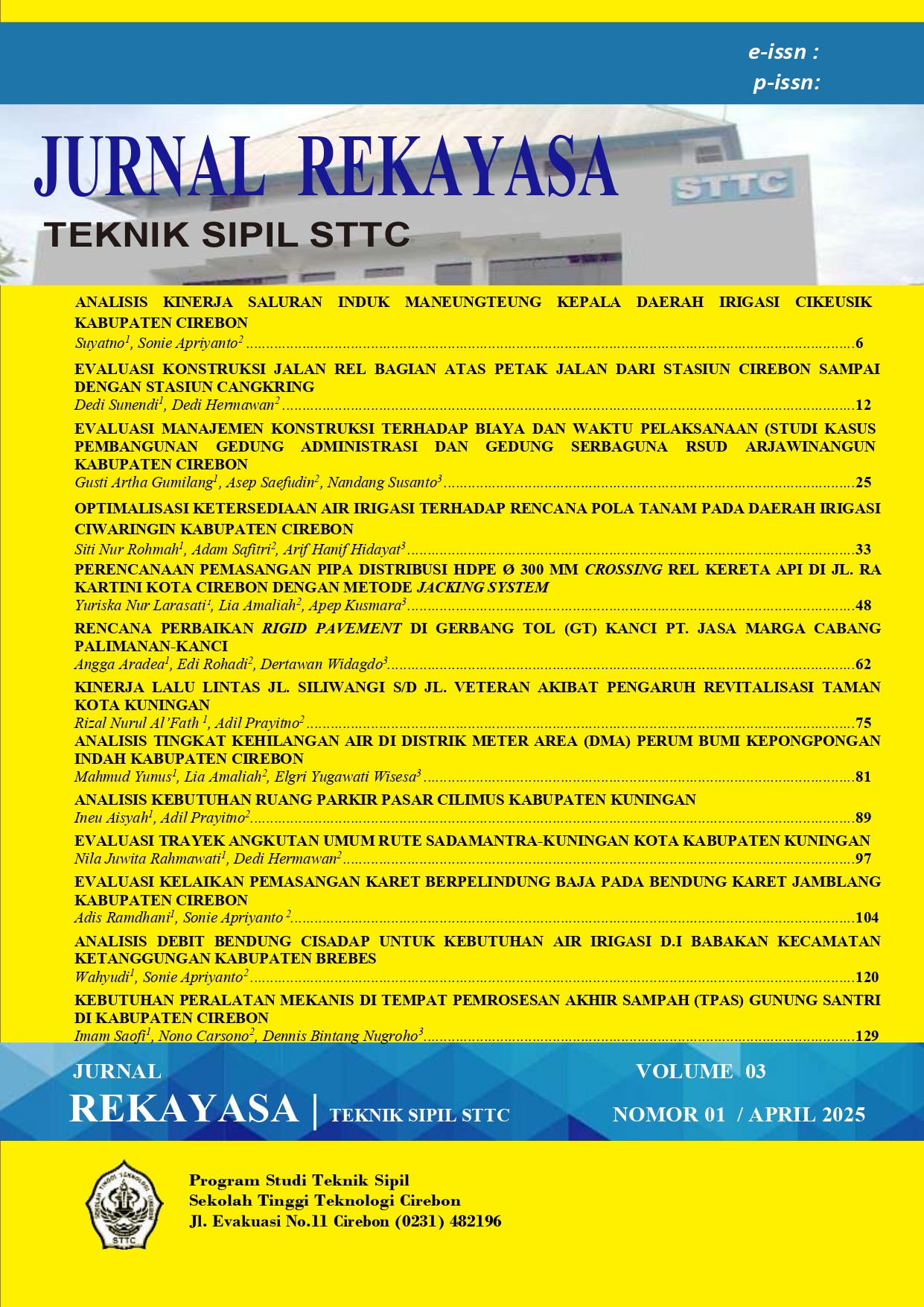 PERENCANAAN PEMASANGAN PIPA DISTRIBUSI HDPE Ø 300 MM CROSSING REL ...